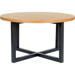 Couchtisch WOODMAN "Camden" Tische Gr. B/H/T: 80 cm x 45 cm x 80 cm, schwarz (schwarz, eiche) Couchtische rund oval aus teilmassiver Birke, Breite 80 cm