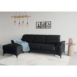Sit & More Ecksofa SIT & MORE "Sinatra L-Form", schwarz, B:258cm H:85cm T:170cm, 98% Polyester, 2% Polyamid, Sofas, Ecksofa, mit Recamiere, optional mit Kopfteilverstellung und Armteilfunktion