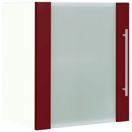 Wiho-Küchen Glashängeschrank WIHO KÜCHEN "Flexi2" Schränke Gr. B/H/T: 50 cm x 56,5 cm x 35 cm, rot (front: glanz, korpus: weiß) Breite 50 cm