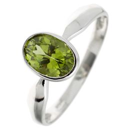 Silberring Jobo Fingerringe Gr. 50, Silber 925 (Sterlingsilber), silberfarben (silber 925) Damen Fingerringe 925 Silber mit Peridot