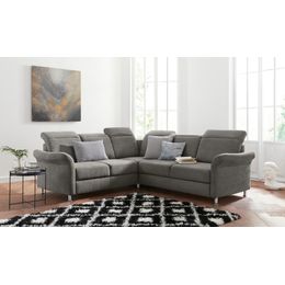 Sit & More Ecksofa SIT & MORE "Darwin L-Form", braun (schlamm), B:249cm T:229cm, Sofas, Ecksofa, inklusive Federkern, wahlweise mit Kopfteilverstellung, Bettfunktion
