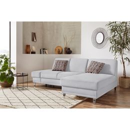 Sit & More Ecksofa SIT & MORE "Clio L-Form", silber, B:246cm H:89cm T:165cm, Sofas, Ecksofa, wahlweise mit Bettfunktion oder Vorziehsitz und Bettkasten, Federkern