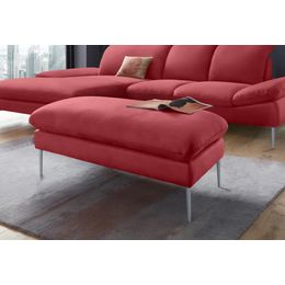 Hocker W.Schillig "enjoy&MORE" Gr. B/H/T: 106 cm x 45 cm x 71 cm, Longlife Xtra-Leder Z59, rot (ruby red z59) W. Schillig Füße silber matt, Breite 106 cm