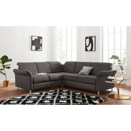Sit & More Ecksofa SIT & MORE "Darwin L-Form", grau (anthrazit), B:249cm H:83cm T:229cm, Sofas, Ecksofa, inklusive Federkern, wahlweise mit Kopfteilverstellung, Bettfunktion