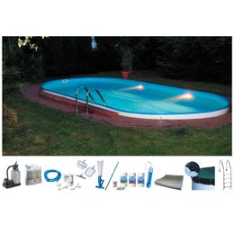 Ovalpool MY POOL BWT Schwimmbecken Gr. B/H/L: Breite 360 cm x Höhe 150 cm x Länge 623 cm, 28000 l, weiß 10-tlg., BxLxH: 360x623x150 cm