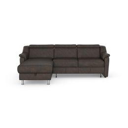 Sit & More Ecksofa SIT & MORE "Freetown L-Form", braun, B:257cm H:84cm T:166cm, Sofas, Ecksofa, inklusive Kopfteilverstellung und komfortablem Federkern