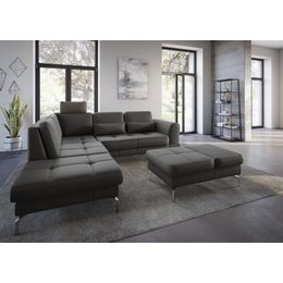 Sit & More Ecksofa SIT & MORE "Bendigo L-Form", braun (mokka), B:258cm H:87cm T:226cm, Sofas, Ecksofa, inklusive Sitztiefenverstellung, Bodenfreiheit 15 cm, in 2 Fu&szlig;farben