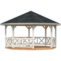 Holzpavillon Palmako "Betty" Pavillons Gr. B/H/T: 551 cm x 346 cm x 551 cm, beige (natur) Feststehende Pavillons BxT: 551x551 cm, naturbelassen