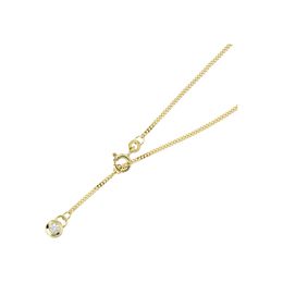 Fußkette Jobo Fußkettchen Gr. Gelbgold 333, goldfarben (gelbgold 333, weiß) Damen Fußkettchen 333 Gold mit 2 Zirkonia 25 cm