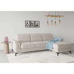 Sit & More Ecksofa SIT & MORE "Sinatra L-Form", grau (elephant), B:258cm H:85cm T:170cm, 100% Polyester, Sofas, Ecksofa, mit Recamiere, optional mit Kopfteilverstellung und Armteilfunktion