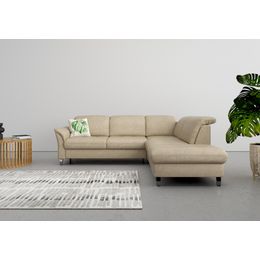 Sit & More Ecksofa SIT & MORE "Maggiore L-Form", beige, B:261cm T:224cm, 100% Polyester, Sofas, Ecksofa, wahlweise mit Kopfteilverstellung, Bettfunktion und Stauraum