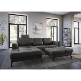 Sit & More Ecksofa SIT & MORE "Bendigo L-Form", braun (mokka), B:284cm H:87cm T:175cm, Sofas, Ecksofa, inklusive Sitztiefenverstellung, Bodenfreiheit 15 cm, 2 Fu&szlig;farben
