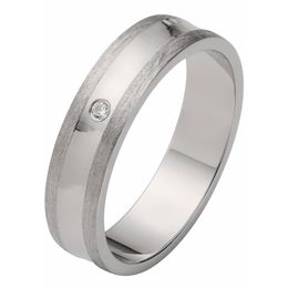 Trauring Firetti "Schmuck Geschenk Hochzeit Ehering "LIEBE"" Fingerringe Gr. 18, mit Zirkonia, Silber 925 (Sterlingsilber), 5mm, silberfarben (silberfarben + kristallweiß) wahlweise mit oder ohne Zirkonia