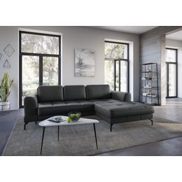 Sit & More Ecksofa SIT & MORE "Bendigo L-Form", schwarz, B:284cm H:87cm T:175cm, Sofas, Ecksofa, inklusive Sitztiefenverstellung, Bodenfreiheit 15 cm, 2 Fu&szlig;farben
