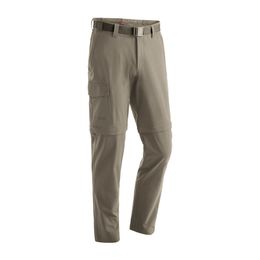 Funktionshose Maier Sports "Torid slim zip" Gr. 46, Normalgrößen, beige (dunkelbeige) Herren Hosen Wanderhose, zipp-off Outdoor-Hose, 4 Taschen, Slim Fit