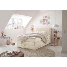 Boxspringbett ED EXCITING DESIGN "Luzern", beige (creme), B:141cm L:209cm, 92% Polyester, 8% Nylon, Komplettbetten, Boxspringbett, inkl. Bettkasten