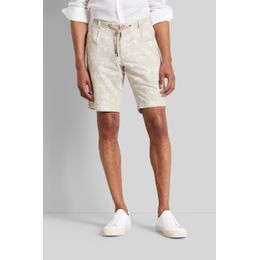 Bermudas Bugatti Gr. 58, Normalgrößen, beige (ecru), Herren, 55% Leinen, 45% Baumwolle, Hosen, mit dezentem Print