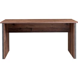 Schreibtisch FORTE "Clif" Tische Gr. B/H/T: 153cm x 73,5cm x 70cm, grau (old – wood vintage / betonoptik dunkelgrau + old vintage) Breite 153 cm