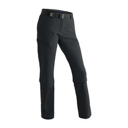 Funktionshose Maier Sports "Arolla" Gr. 18, Kurzgrößen, schwarz Damen Hosen Funktionshosen Wanderhose, zipp-off Outdoor-Hose, 3 Taschen, Regular Fit