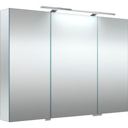 Spiegelschrank Welltime "G-Line" Schränke Gr. B/H/T: 100,9 cm x 70 cm x 13 cm, mit LED, 3 St., Komplettausführung, farblos (transparent) doppelseitig verspiegelt und mit verspiegelten Seitenwänden, Softclose