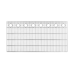 KRAUS Doppelstabmattenzaun "Schmuckmatte-60x40" Zaunelemente anthrazit, 100 cm hoch, 15 Elemente für 30 m, 16 Pfosten Gr. H/L: 100 cm x 30 m, Pfosten: 16 St., grau (anthrazit)