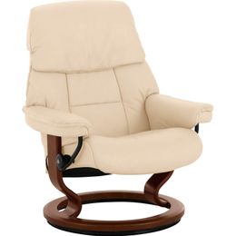 Relaxsessel stressless "Ruby", beige (vanilla paloma), B:79cm H:98cm T:76cm, Leder BATICK: BATICK ist ein leicht korrigiertes, durchgef&auml;rbtes und genarbtes M&ouml;belleder, bei dem die meisten Unebenheiten und Spuren in der Regel entfernt wurden.;Leder PALOMA: PALOMA ist ein durchgef&auml;rbtes Semianilin-M&ouml;belleder mit nat&uuml;rlicher Narbung., Sessel, Relaxsessel, mit Classic Base, Gr&ouml;&szlig;e M, Gestell Eiche, Wen