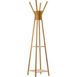 Garderobe WOODMAN "Magellan" Garderobenpaneele beige (natur) im skandinavian Design, aus massiver Eiche, mit 4 Haken