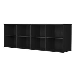 Sideboard HAMMEL FURNITURE "Mistral, Hochwertig Bücherregal, Lowboard, hängend/stehend montierbar" Sideboards Gr. B/H/T: 220 cm x 61 cm x 42 cm, schwarz (schwarz gebeizt) Sideboards mit 5 verstellbare Einlegeböden, B: 220 cm, anpassungsbar Designmöbel