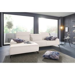 Sit & More Ecksofa SIT & MORE "Gizeh L-Form", beige (elfenbein), B:289cm T:178cm, Sofas, Ecksofa, Fu&szlig;h&ouml;he 12 cm, inklusive Sitztiefenverstellung und Kopfteilverstellung