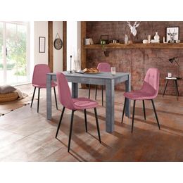 Essgruppe Inosign Sitzmöbel-Sets Gr. B: 120 cm, rosa (schieferfarben, rosa) Essgruppen mit Esstisch 120 cm breit