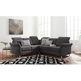 Sit & More Ecksofa SIT & MORE "Darwin L-Form", grau (fango), B:249cm T:229cm, Sofas, Ecksofa, inklusive Federkern, wahlweise mit Kopfteilverstellung, Bettfunktion