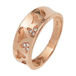 Diamantring Jobo Fingerringe Gr. 50, SI = kleine Einschlüsse, Roségold 585-Diamanten, rosegold (roségold 585) Damen Diamantringe 585 Roségold mit 6 Diamanten