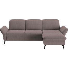 Sit & More Ecksofa SIT & MORE "Leandro L-Form", grau (taupe), B:267cm H:88cm T:200cm, 90% Polyester, 10% Polyamid, Sofas, Ecksofa, Wahlweise mit Bett-, Kopfteil - und Armlehnfunktion, sowie Bettkasten