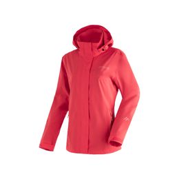 Outdoorjacke Maier Sports "Metor rec W", Damen, Gr. 36, rot (hellrot), 100% Polyester, Jacken, Damen Regenjacke wasserdicht mit Kapuze, 2 Taschen außen, Innentasche