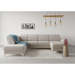 Sit & More Wohnlandschaft SIT & MORE "Sinatra U-Form", grau (elephant), B:326cm H:85cm T:220cm, 100% Polyester, Sofas, Wohnlandschaft, optional mit Kopfteilverstellung und Armteilfunktion etc.