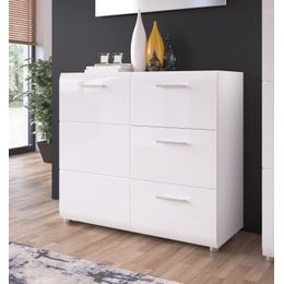 Sideboard LIVING CHARM "Merano" Sideboards Gr. B/H/T: 95,9 cm x 86 cm x 39 cm, 3, weiß Sideboards Breite ca. 96 cm