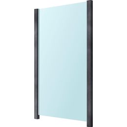 Zaun STAKET PRO, grau, Pfosten: 2 St., Aluminium, Glas, Zaunelemente, Glaszaun, Gesamtlänge: 1,217 m, 2 Pfosten