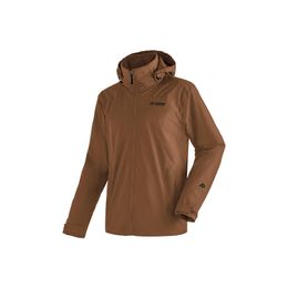 Outdoorjacke Maier Sports "Metor rec M" Gr. 58, braun (rostbraun) Herren Jacken Regenjacke wasserdicht mit Kapuze, 2 Taschen außen, Innentasche