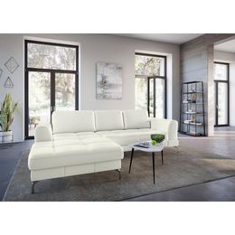 Sit & More Ecksofa SIT & MORE "Bendigo L-Form", wei&szlig; (altwei&szlig;), B:284cm H:87cm T:175cm, Sofas, Ecksofa, inklusive Sitztiefenverstellung, Bodenfreiheit 15 cm, 2 Fu&szlig;farben