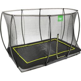 Gartentrampolin EXIT "Silhouette Ground" Trampoline Gr. B: 244 cm, schwarz Kinder BxT: 244x366 cm, mit Sicherheitsnetz