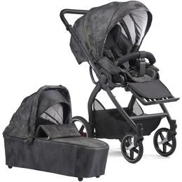 Kombi-Kinderwagen Gesslein "FX4 Soft+ mit Aufsatz Classic schwarz/schwarz, schwarzgrau" schwarz (schwarzgrau) Baby Kinderwagen mit Babywanne Cx3 und Babyschalenadapter