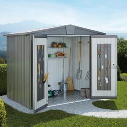 Gerätehaus BioHort "Europa Gr. 3" Gerätehäuser silberfarben (quarzgr., met) Gartenhäuser aus Metall