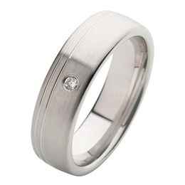 Trauring Firetti "Schmuck Geschenk Hochzeit Ehering "LIEBE"" Fingerringe Gr. 16,5, 0,03 ct SI = kleine Einschlüsse mit Brillant, Silber 925 (Sterlingsilber), 6 mm, silberfarben Trauringe Made in Germany, wahlweise mit oder ohne Brillant