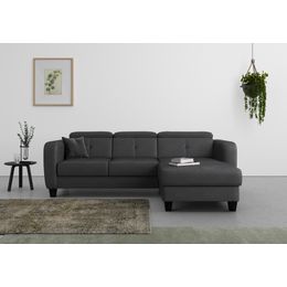 Sit & More Ecksofa SIT & MORE "Belluci L-Form", grau (anthrazit), B:247cm H:85cm T:170cm, Sofas, Ecksofa, inklusive Federkern, wahlweise mit Bettfunktion und Bettkasten