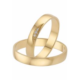 Trauring Firetti "Schmuck Geschenk Gold 375 Hochzeit Ehering "LIEBE"" Fingerringe Gr. 18, ohne Brillanten, Gelbgold 375, 3,5 mm, gelb (gelbgoldfarben) Made in Germany, wahlweise mit oder ohne Brillanten