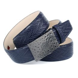 Ledergürtel Anthoni Crown Gr. 100, blau (dunkelblau) Damen Gürtel 4 cm Automatik Ledergürtel für Jeans