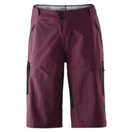 Radhose Gonso "CASINA" Gr. 42, Normalgrößen, lila (dunkellila) Damen Hosen Bike-Shorts, Fahrradhose, Sitzpolster und Taschen, Bund flexibel