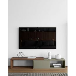 TV-Bank TemaHome "Move" Sideboards Gr. B/H/T: 110 cm x 32 cm x 35 cm, grau (walnussfarben, grau) TV-Sideboards ausziehbar auf bis zu 203 cm, mit schöner Schiebetür