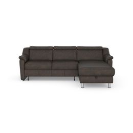 Sit & More Ecksofa SIT & MORE "Freetown L-Form", braun, B:257cm H:84cm T:166cm, Sofas, Ecksofa, inklusive Kopfteilverstellung und komfortablem Federkern