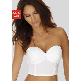 Corsage Lascana Gr. 85, Cup AA, weiß Damen Corsagen mit herausnehmbaren Push-up Kissen, sexy Dessous